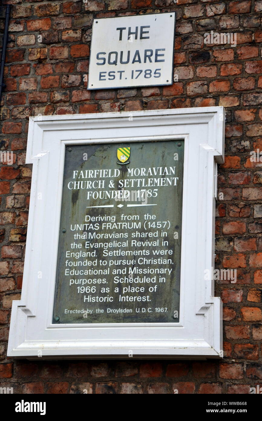 Notice describing the beginnings of the Fairfield Moravian Settlement ...