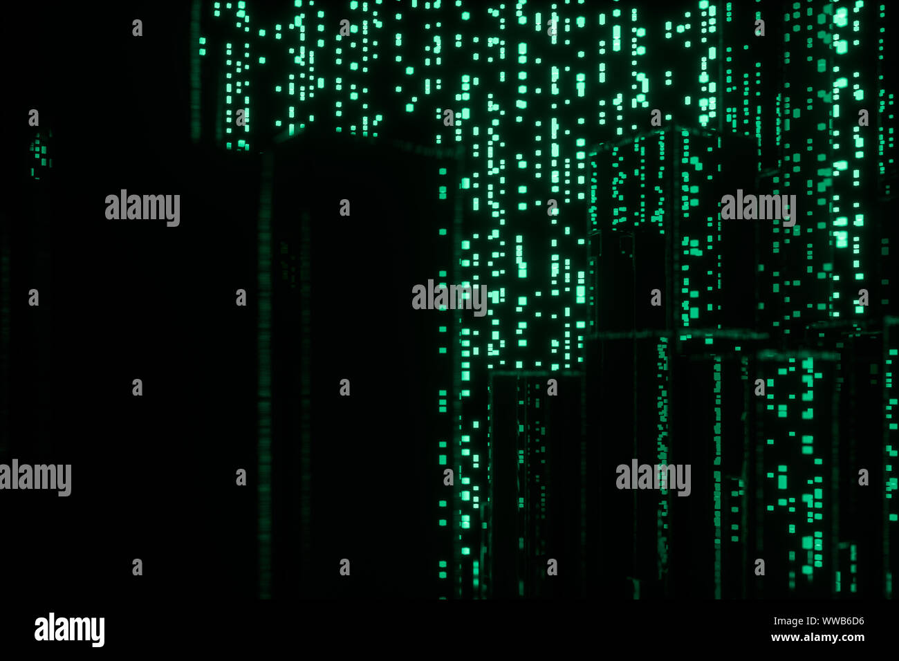Glowing digital lines with dark background, 3d rendering. Computer digital drawing Stock Photo ...