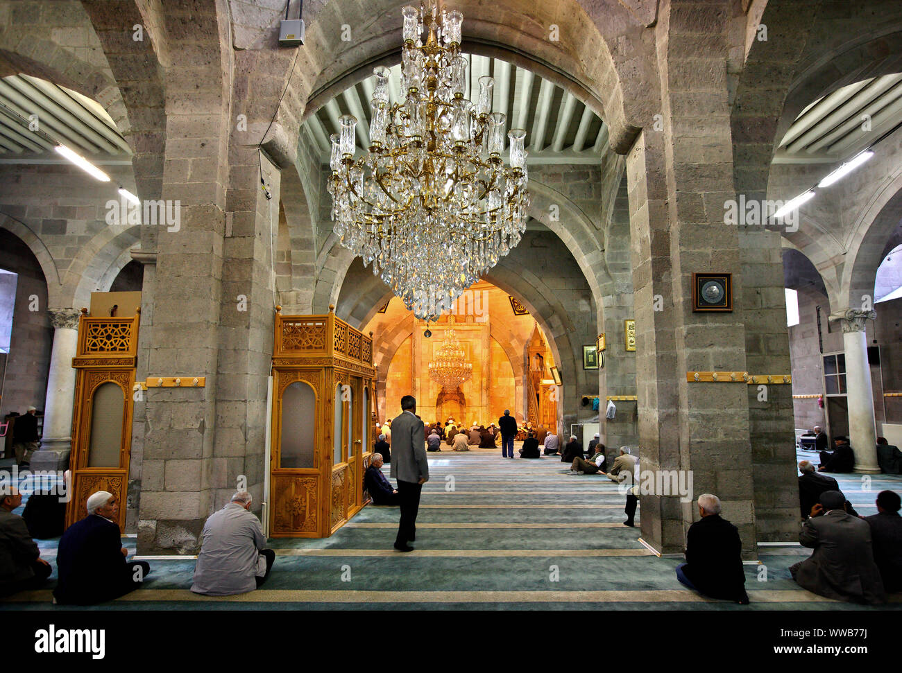Inside Ulu mosque (literally "Grand Mosque", also known as "Cami Kebir ...