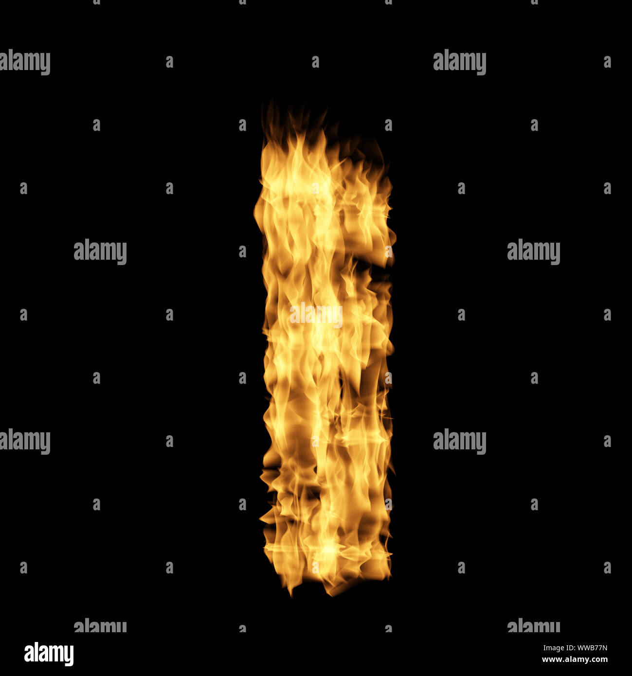 Flame letter isolated on the black background Stock Photo - Alamy