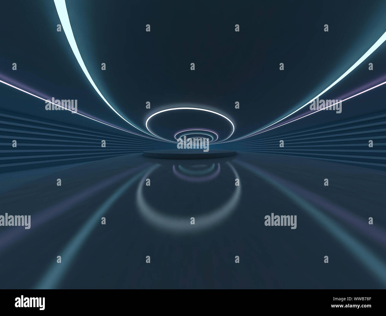 Abstract modern architecture background, empty open space interior. 3D ...