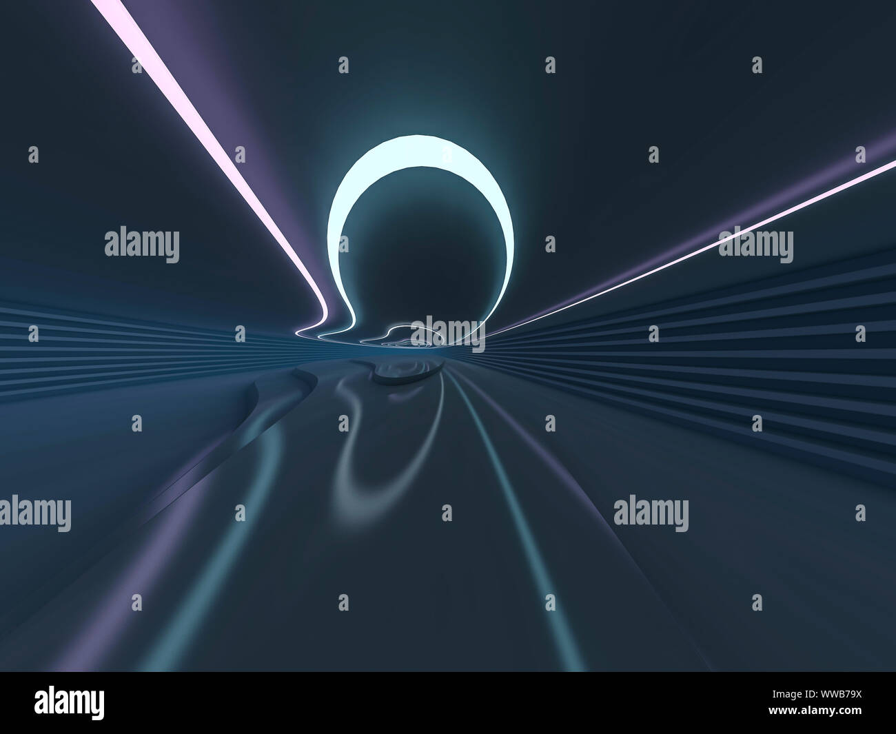 Abstract modern architecture background, empty open space interior. 3D ...