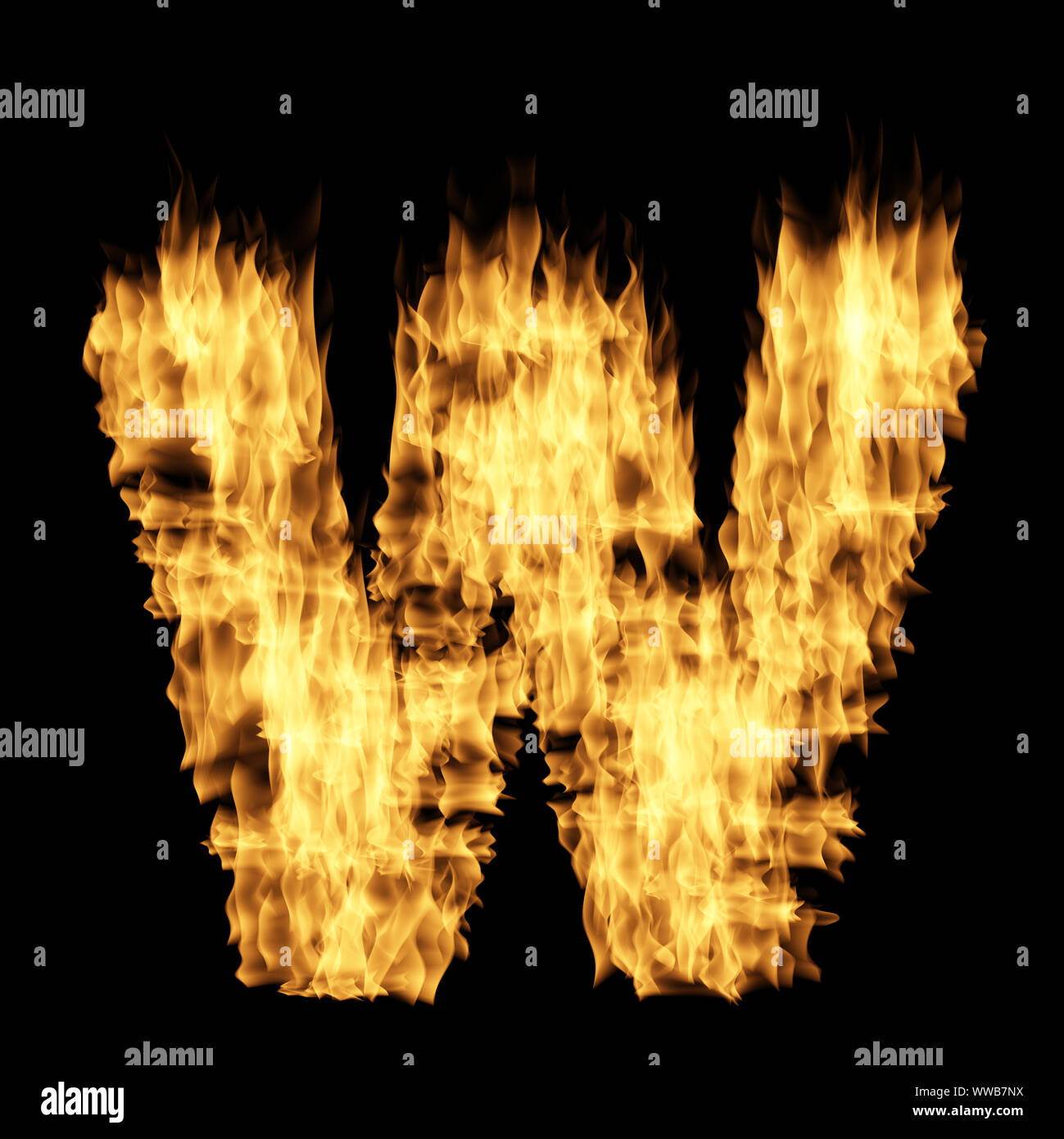 Flame letter isolated on the black background Stock Photo - Alamy
