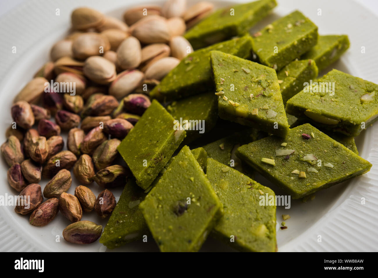 Pista Katli/Burf i/ burfee or Pistachio cake, popular festival sweet or ...