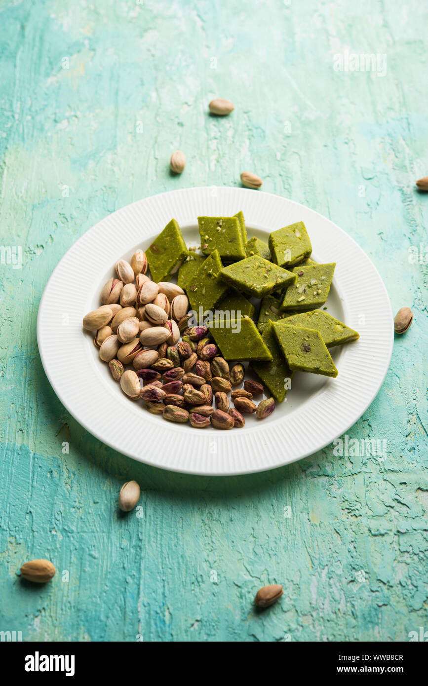 Pista Katli/Burf i/ burfee or Pistachio cake, popular festival sweet or ...