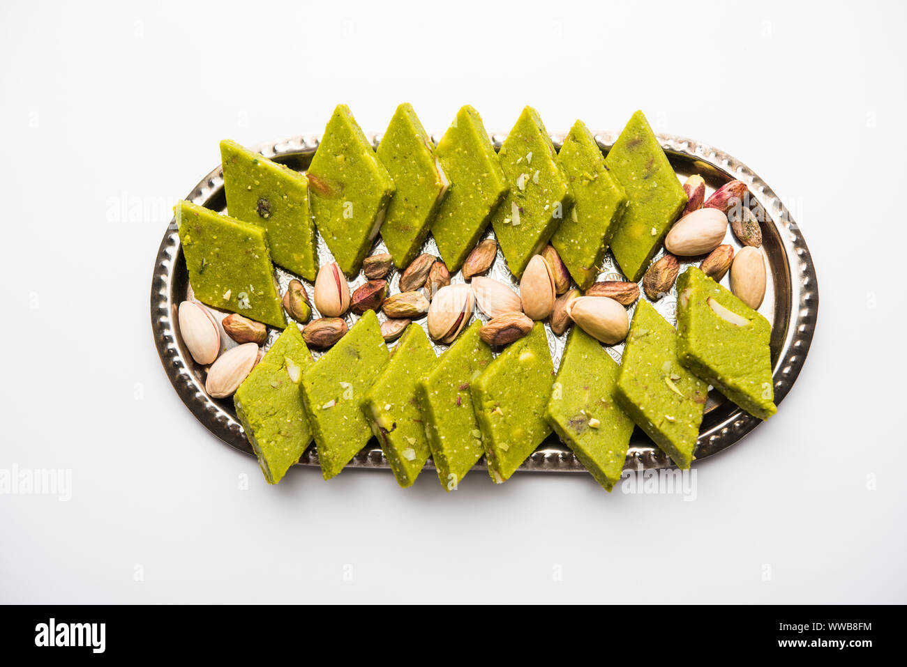 Pista Katli/Burf i/ burfee or Pistachio cake, popular festival sweet or ...