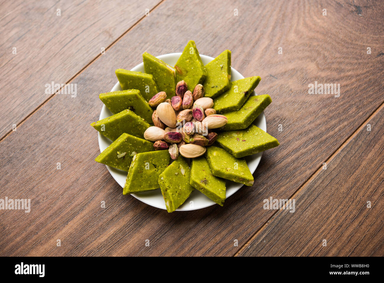 Pista Katli/Burf i/ burfee or Pistachio cake, popular festival sweet or ...