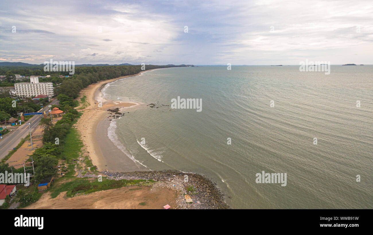 aerial view Suan Son beach Rayong close to Tha Pae pier Stock Photo - Alamy