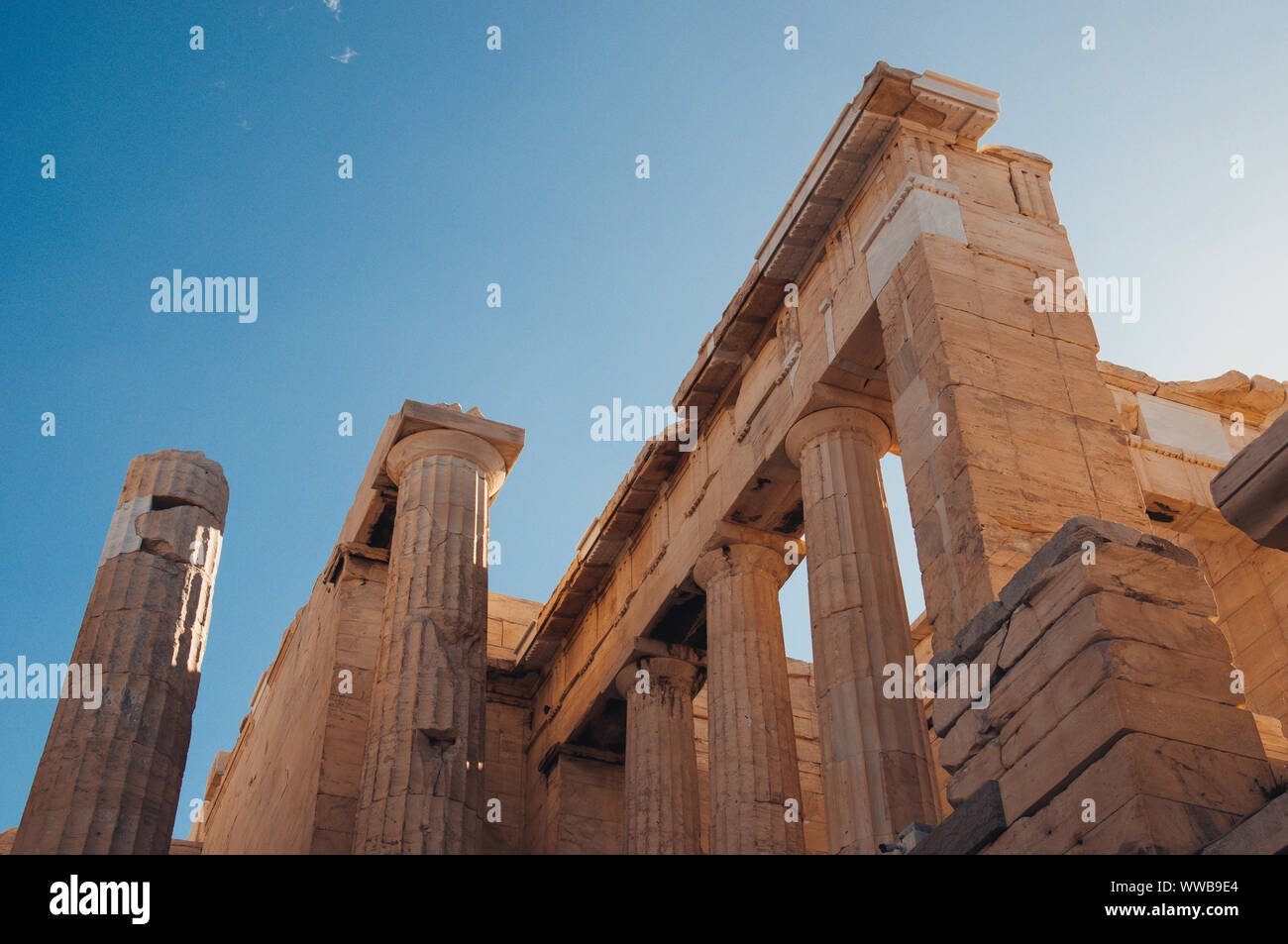 Doric columns in the Acropolis Propylaea, Athens, Greece Stock Photo - Alamy