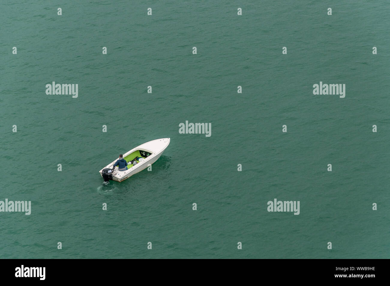 Aerial view red motorboat blue sea hi-res stock photography and images ...