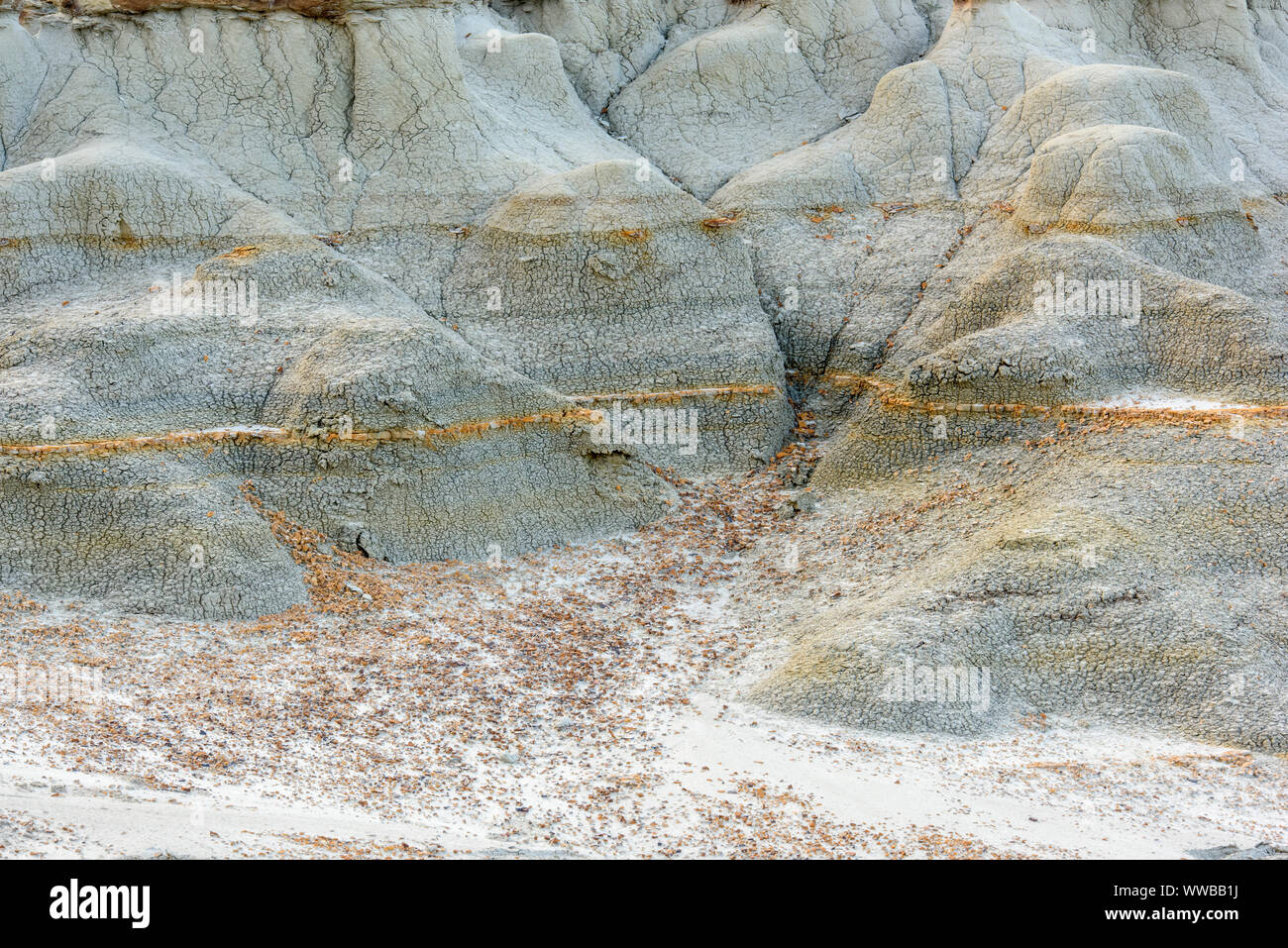 Eroded bentonite badlands features, Theodore Roosevelt National Park ...