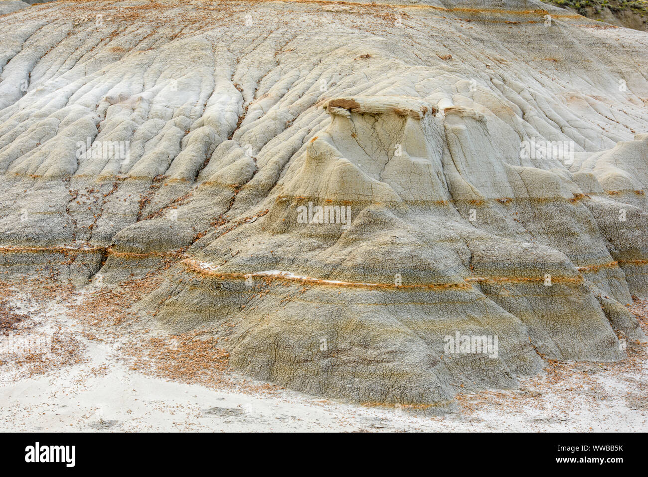 Eroded bentonite badlands features, Theodore Roosevelt National Park ...
