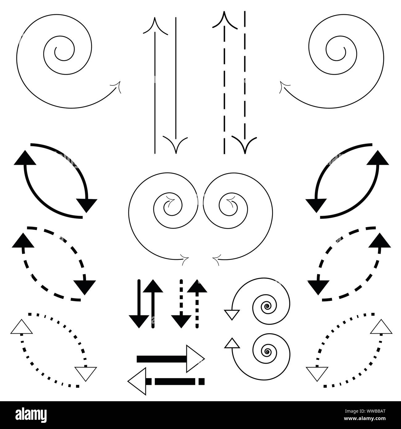 hand drawn arrows - set of black arrows vector in different shapes ...