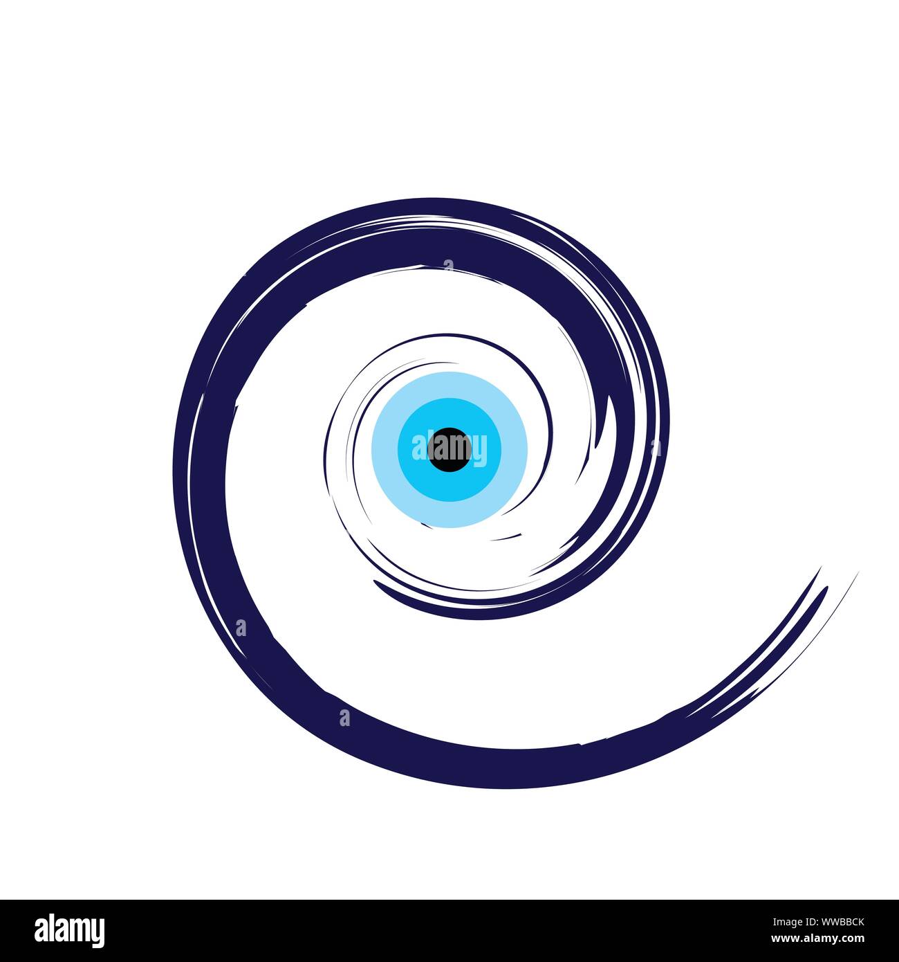 artistic blue evil eye vector illustration - greek and turkish symbol ...