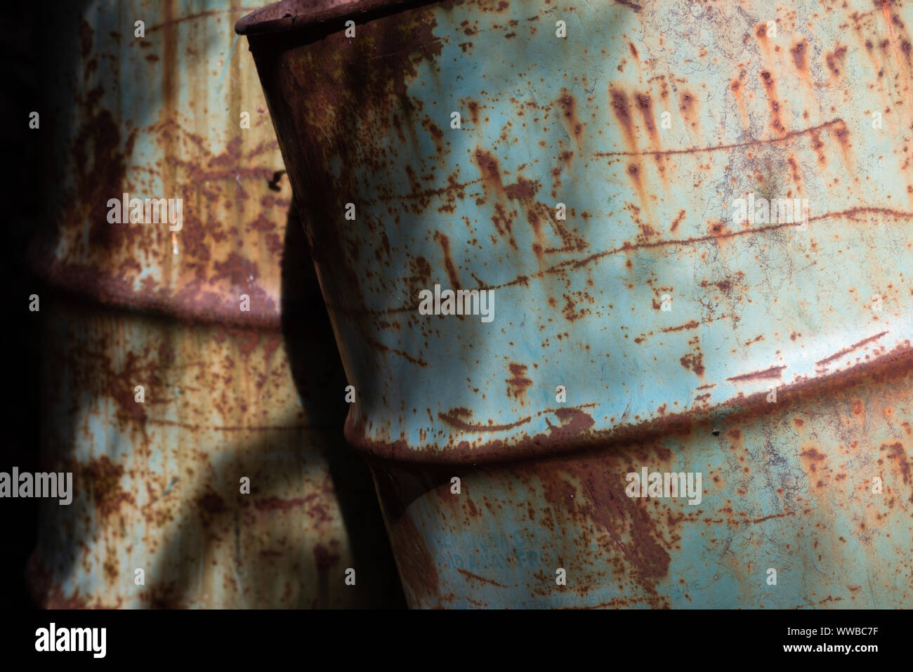 Old oil drums hi-res stock photography and images - Alamy