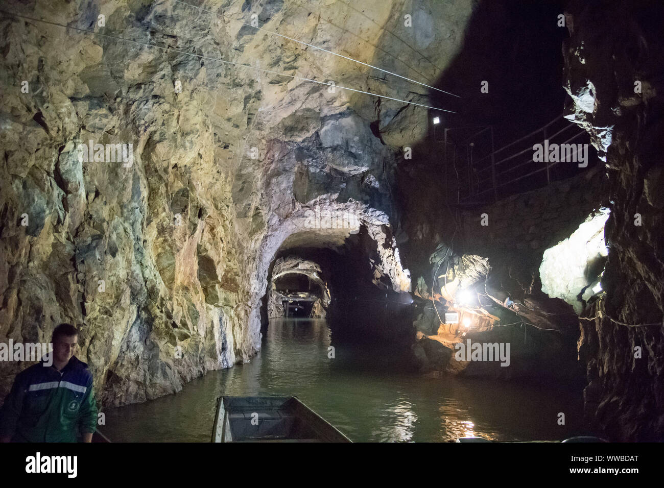 Underground flooded hall in flooded part of Complex Wlodarz of Project ...