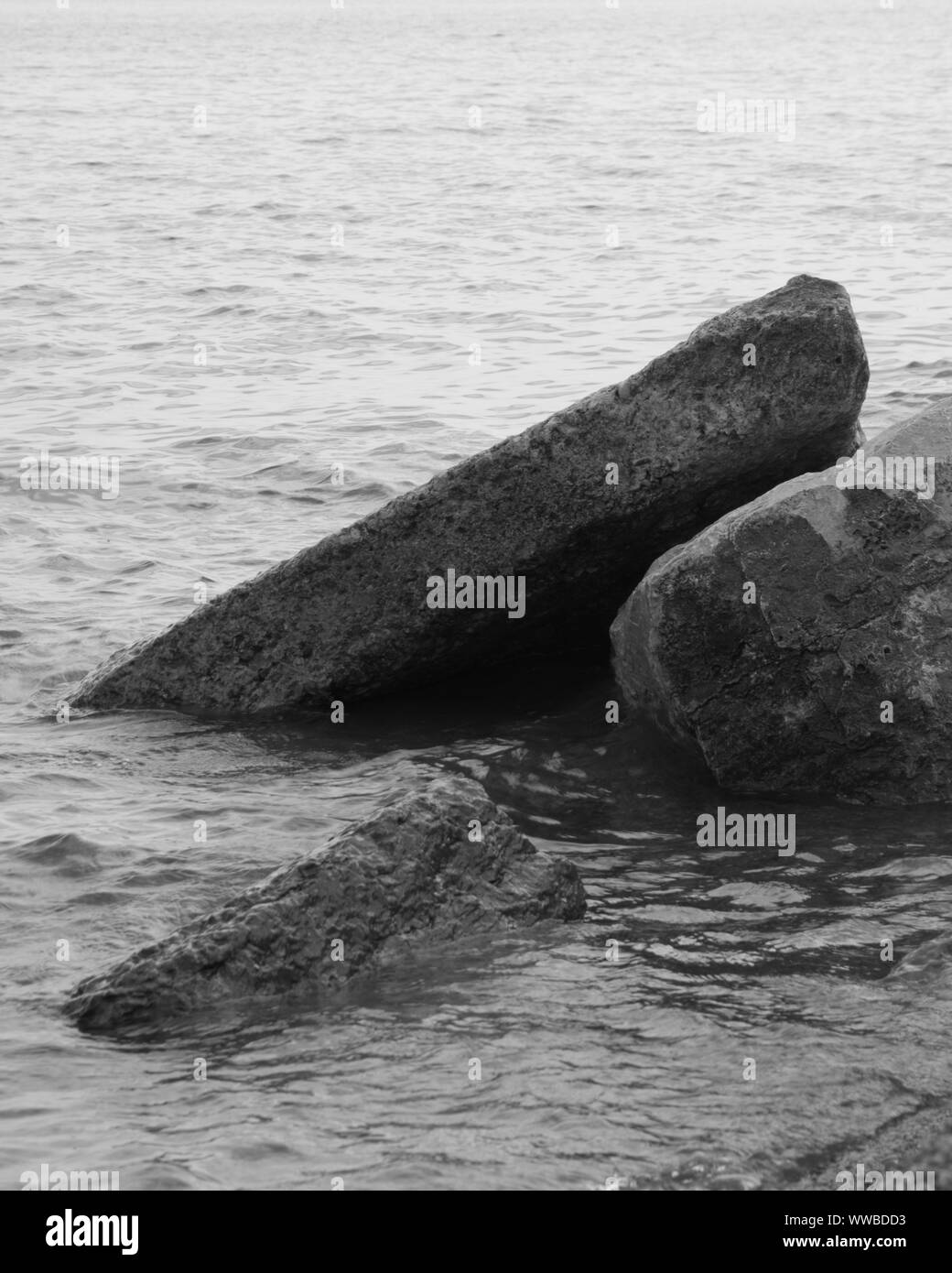Black and White Rocks in Water Stock Photo - Alamy