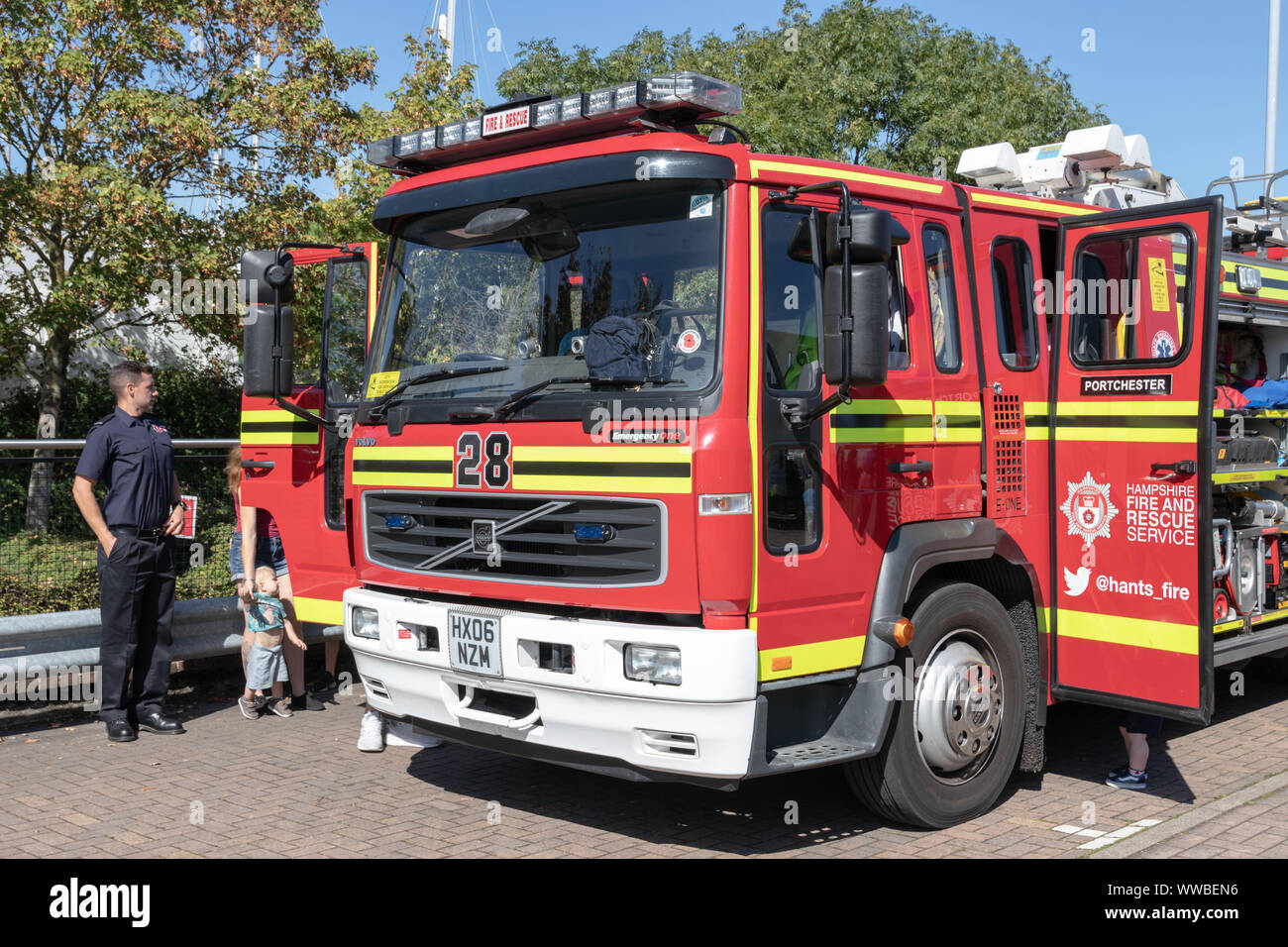 A British Fire engine from Hampshire fire service Stock Photo - Alamy