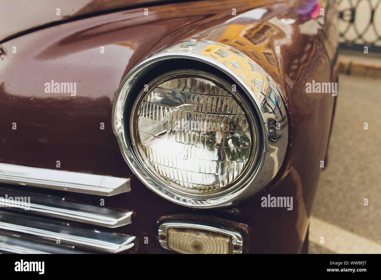 Retro styled image of a front of a classic car Stock Photo - Alamy
