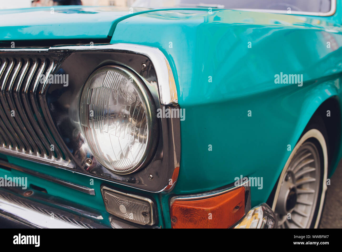 Retro styled image of a front of a classic car Stock Photo - Alamy
