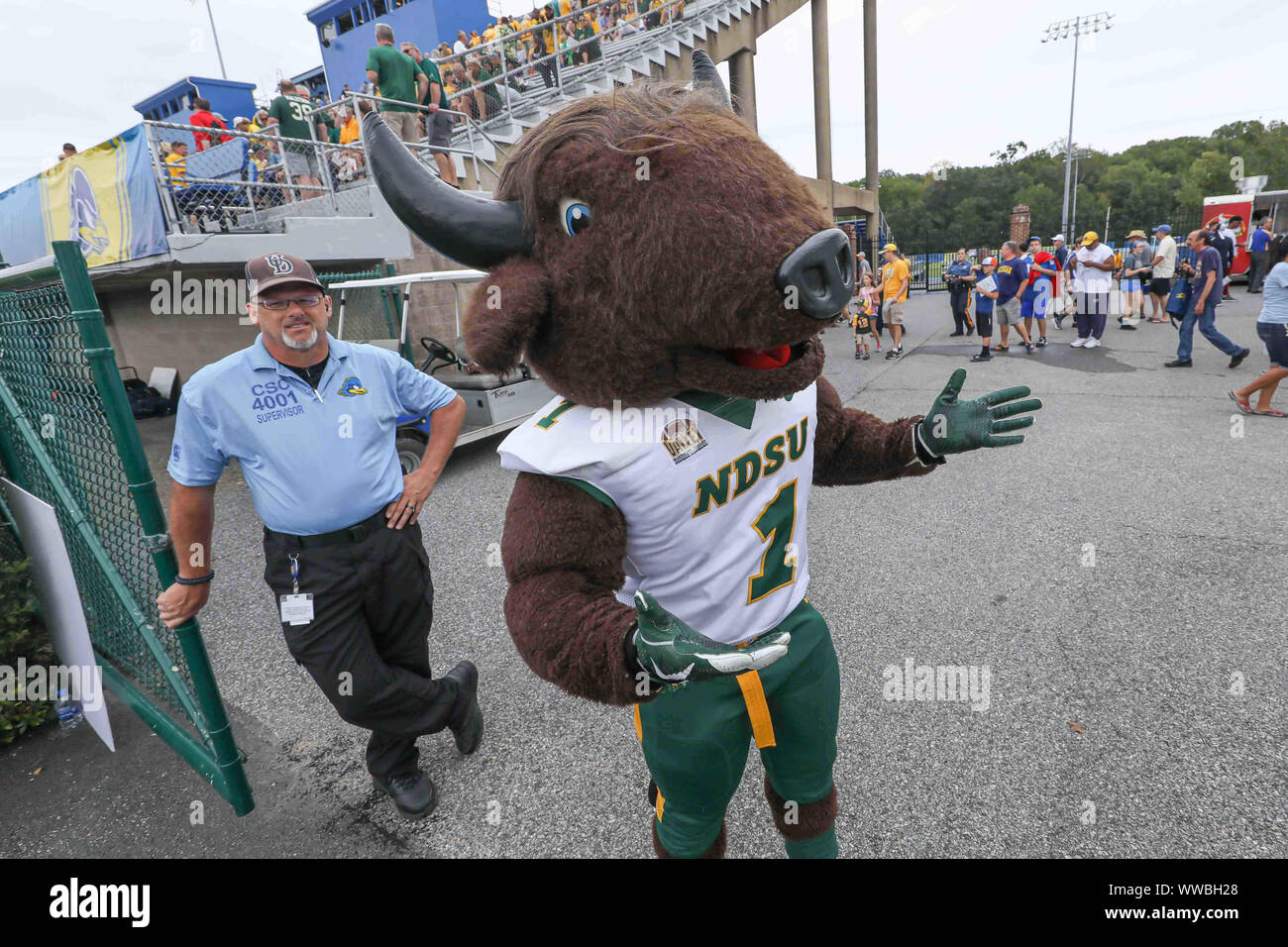 Newark, DE, USA. 14th Sep, 2019. North Dakota State Bison mascot ...