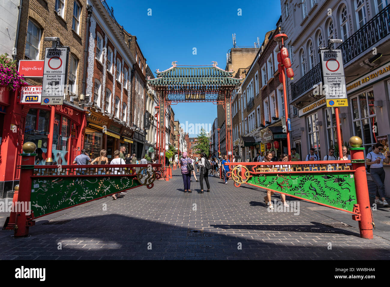 LONDON, UNITED KINGDOM - JULY 23: This is Gerrard Street in Chinatown ...