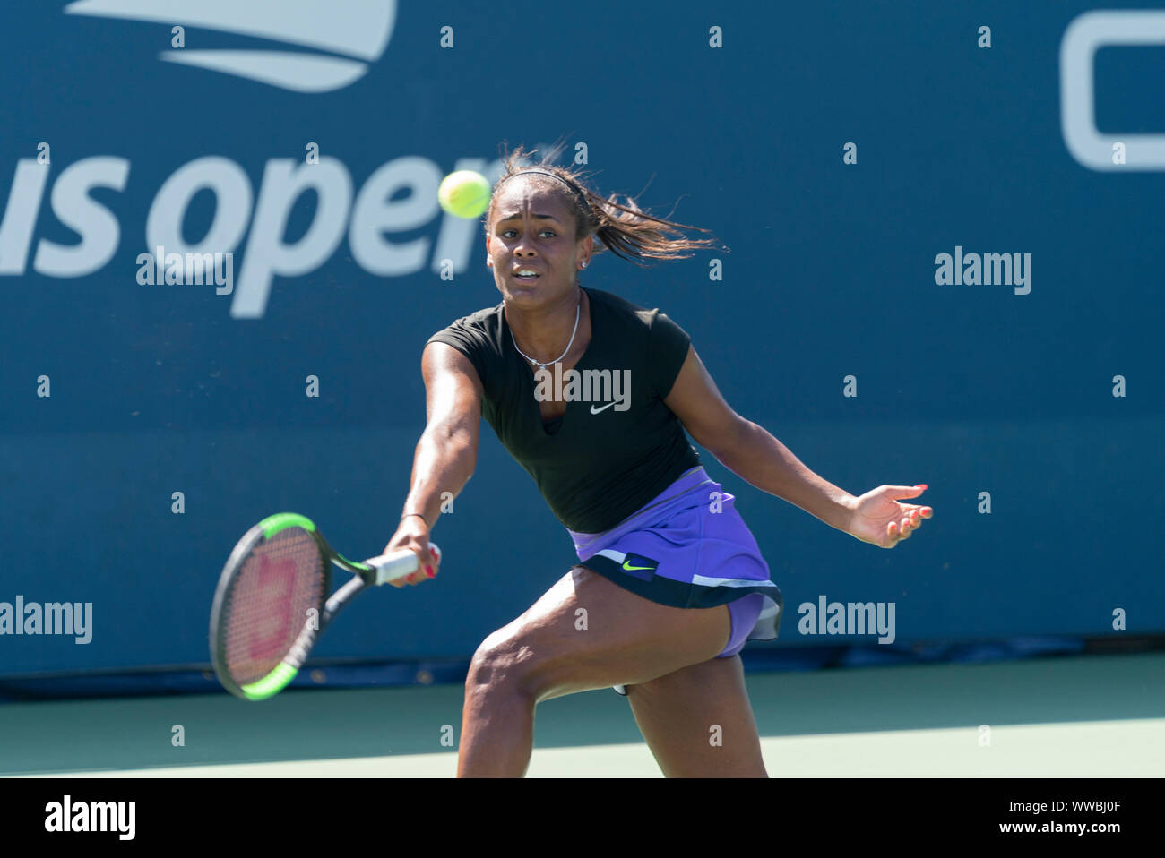 New York, NY - September 3, 2019: Abigail Forbes (USA) in action during ...