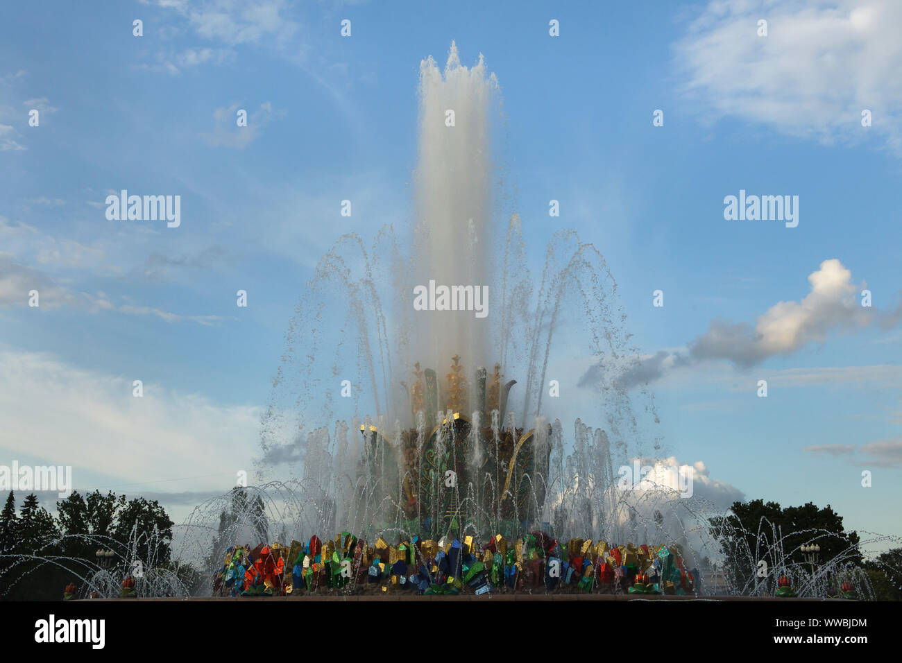 Stone Flower Fountain in the VDNH exhibition ground (Exhibition of ...