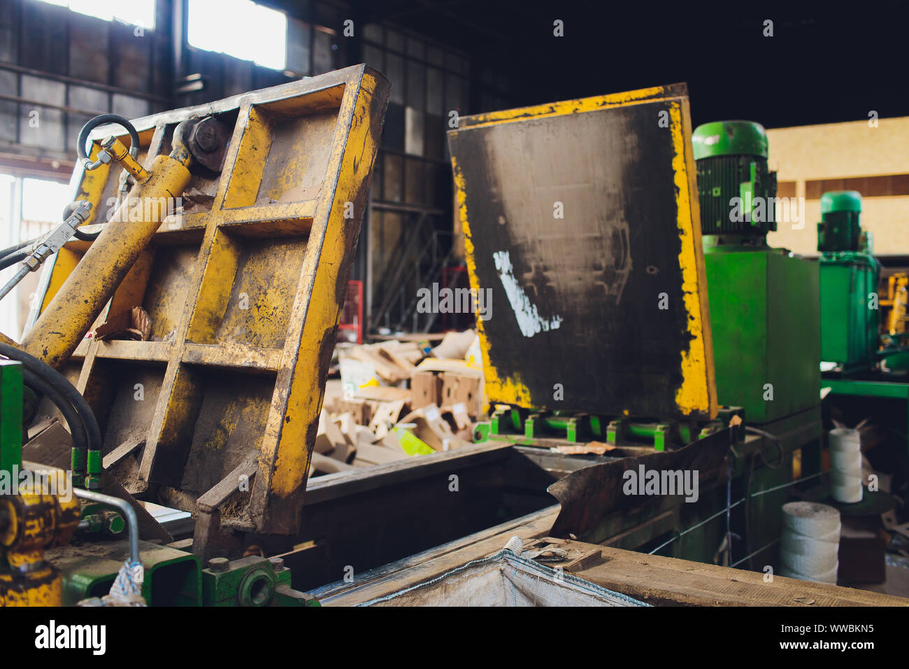 Special equipment for pressing paper waste at a waste sorting plant for ...