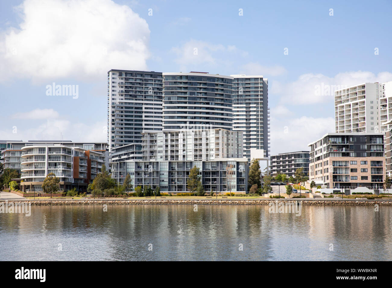 Waterfront high rise skyscraper skyscrapers building buildings building ...