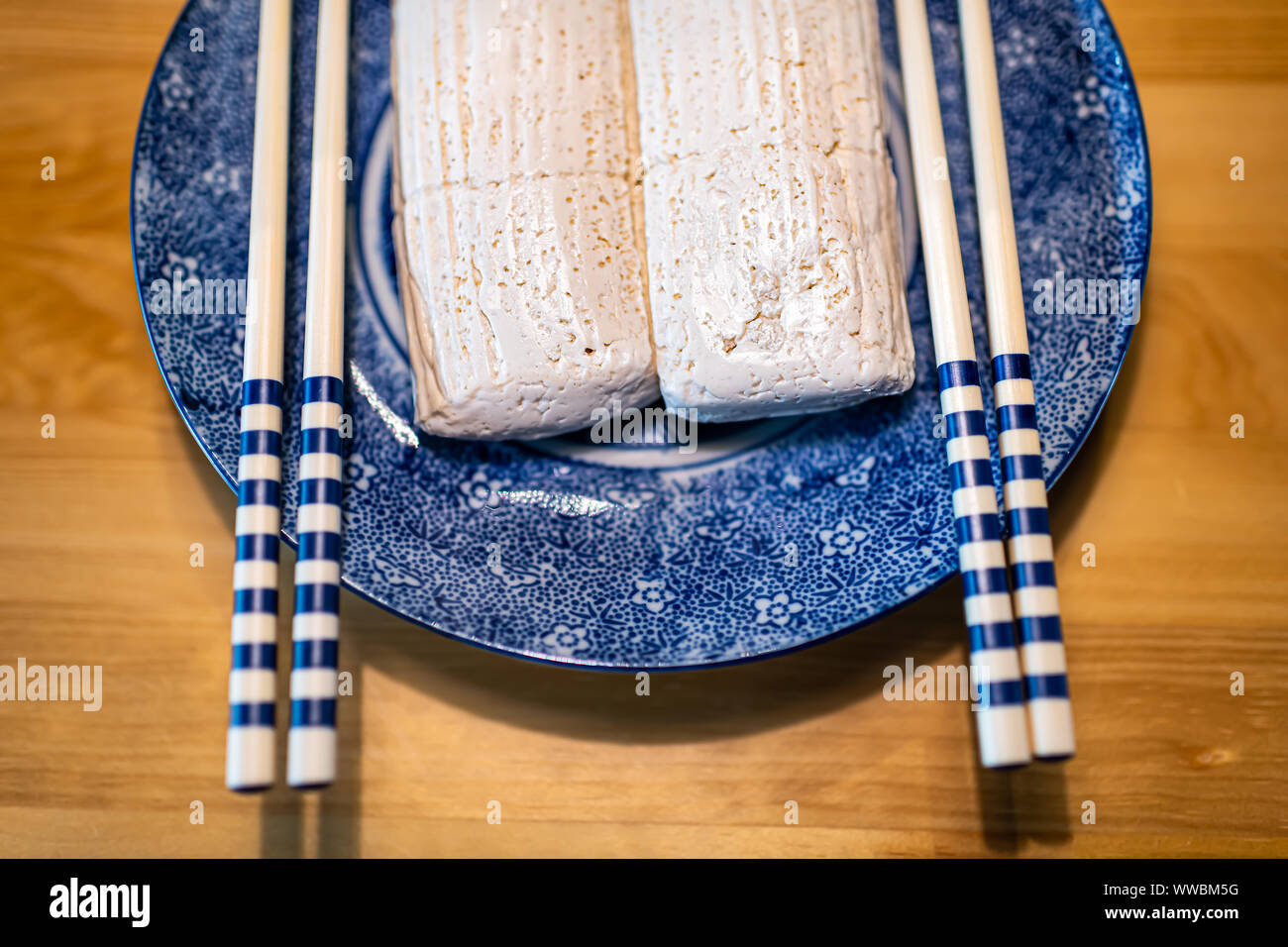 Flat top view of Japanese traditional komo tofu or dofu food with ...