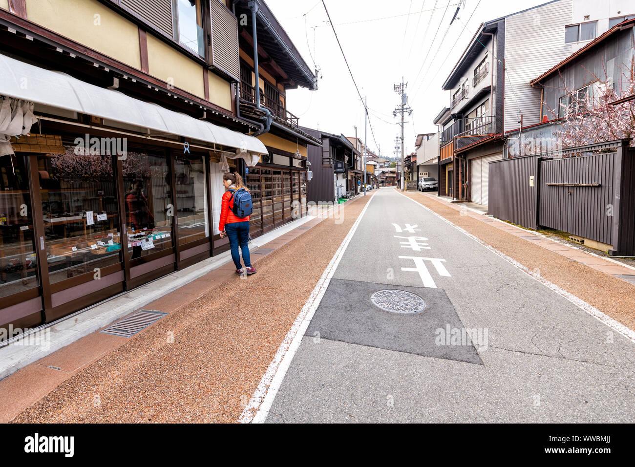 Takayama, Japan - April 7, 2019: Japanese rural historic city in Gifu ...
