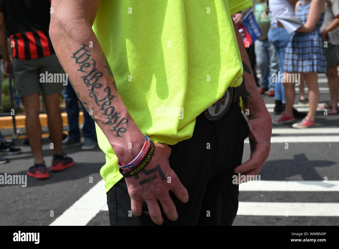 Dahlonega, Georgia, USA. 14th Sep, 2019. A Trump supporter joined ...