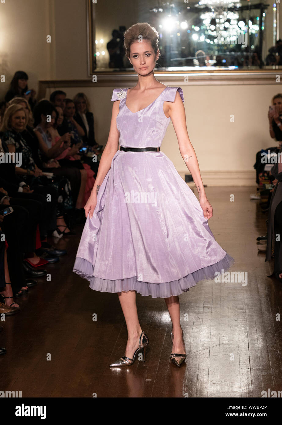 New York, United States. 10th Sep, 2019. Model walks runway for Zang ...