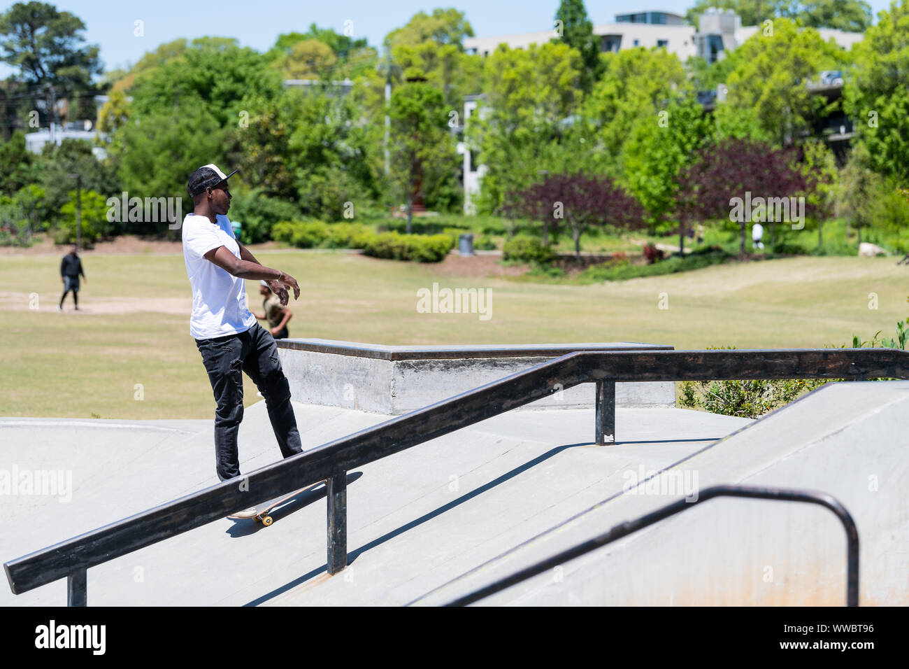 Atlanta, USA - April 20, 2018: Historic Fourth Ward skate park in ...