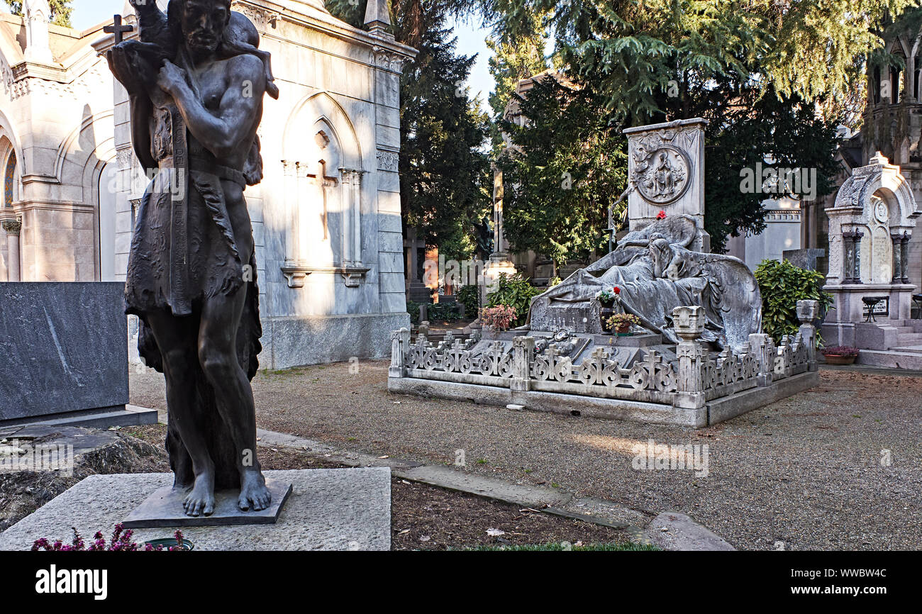 Cimitero Monumentale one of the two largest cemeteries in Milan, Italy ...
