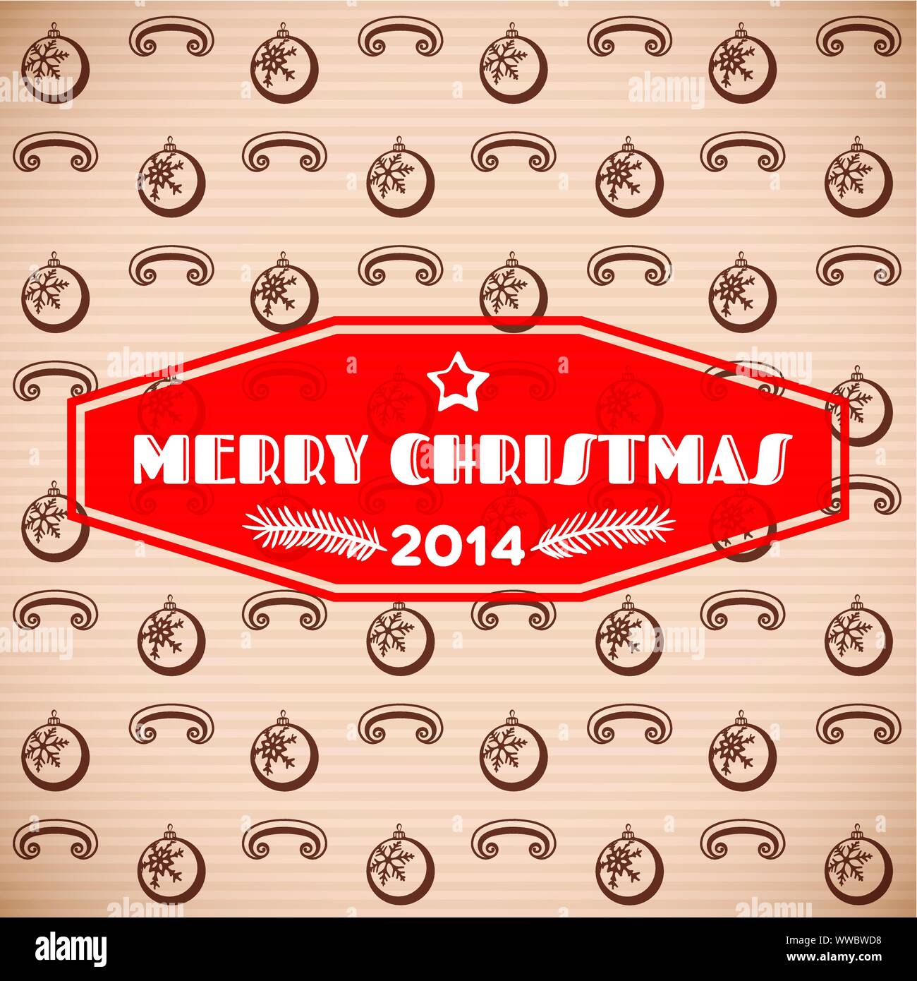 Vintage christmas card with red label Stock Vector Image & Art - Alamy