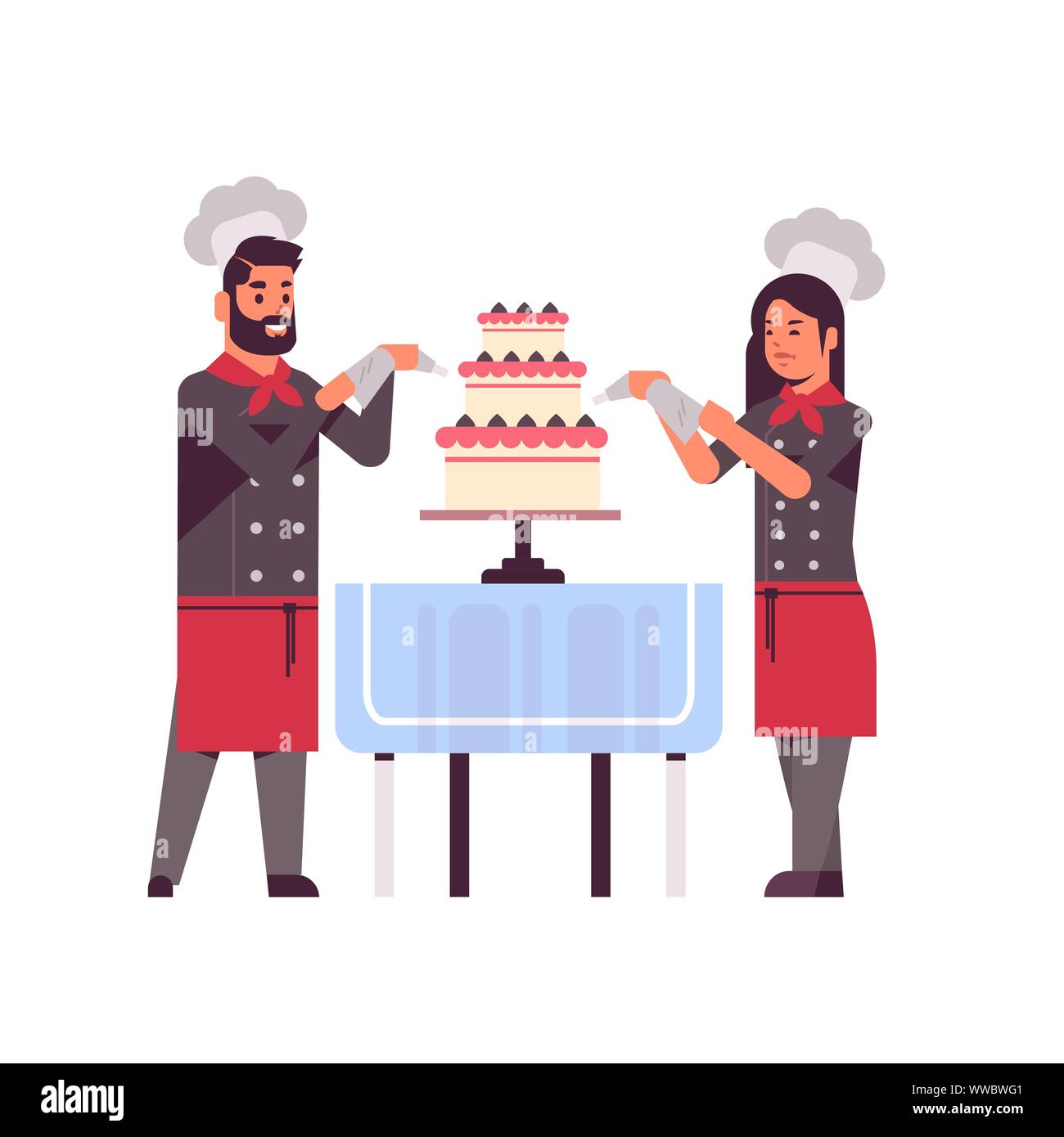 Cartoon woman pastry chef baker hi-res stock photography and images - Alamy