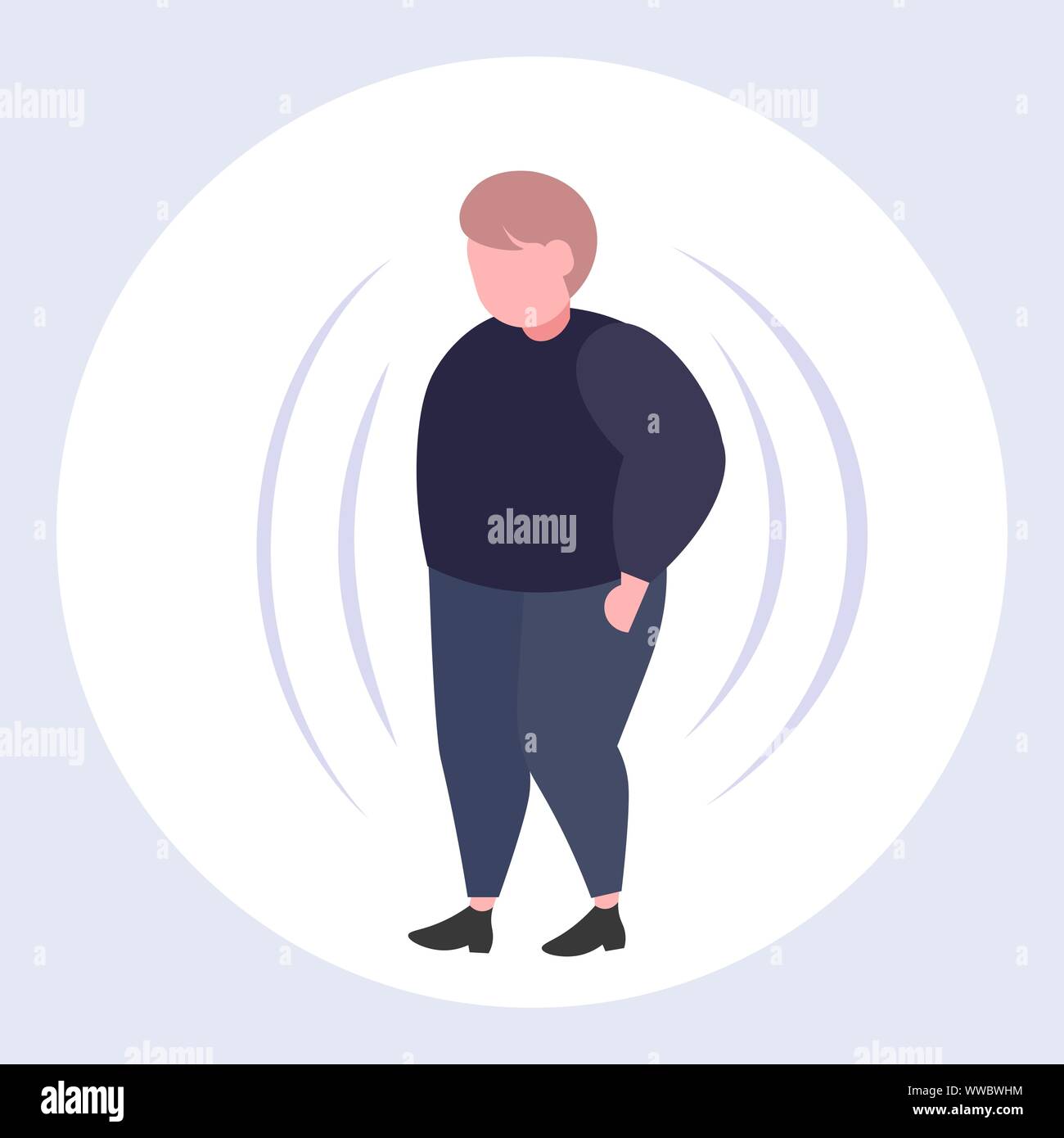 fat obese man with big belly overweight guy standing pose obesity ...