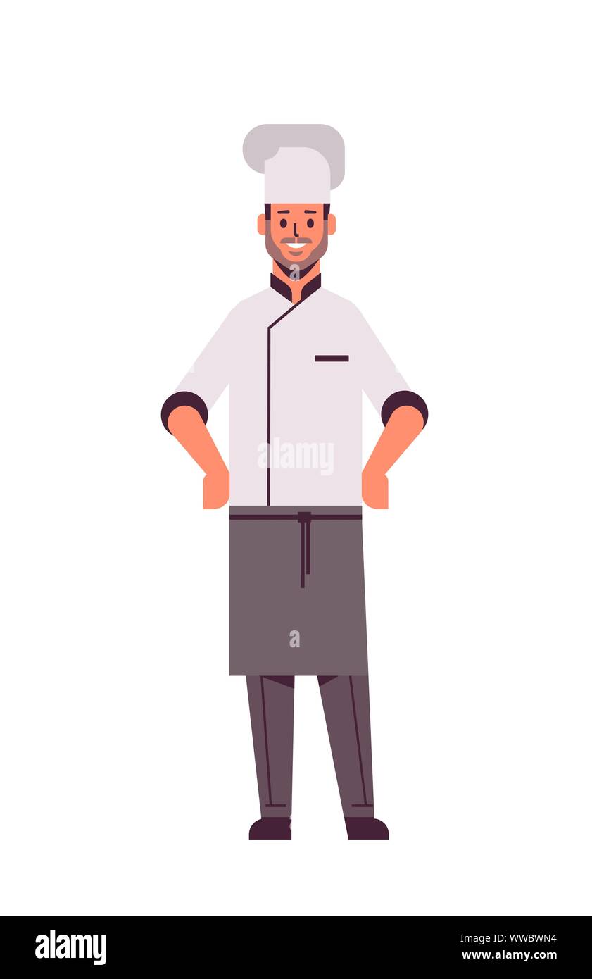 male professional chef cook standing pose man restaurant kitchen worker ...