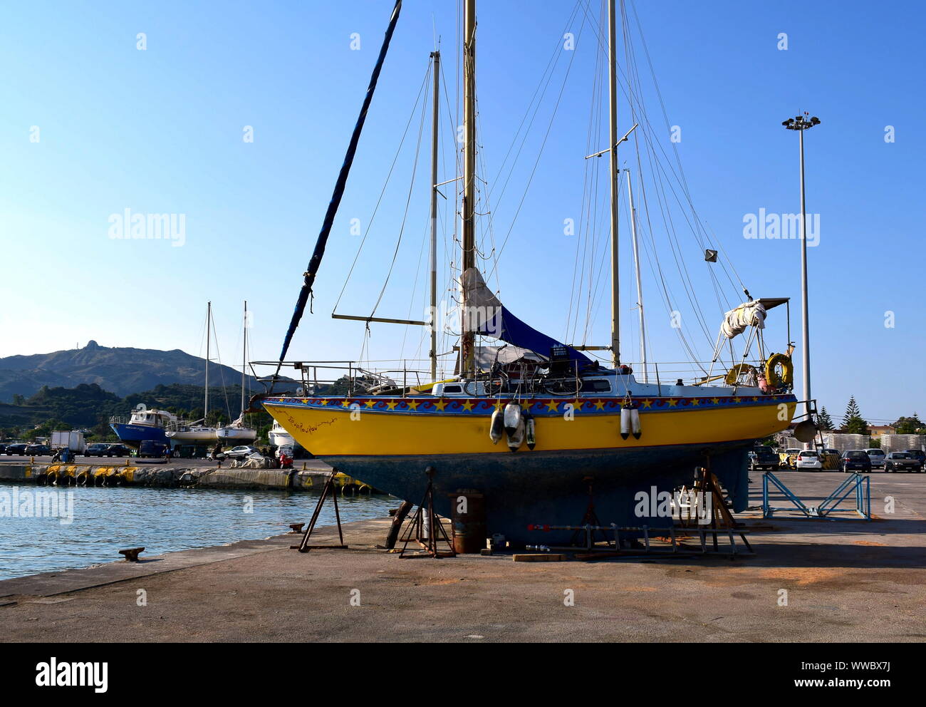 ship, boat, port, Zakynthos, island, Greece Stock Photo - Alamy