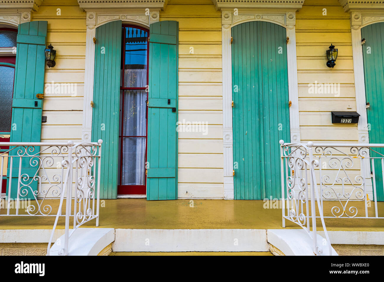 Yellow porch railing hi-res stock photography and images - Alamy