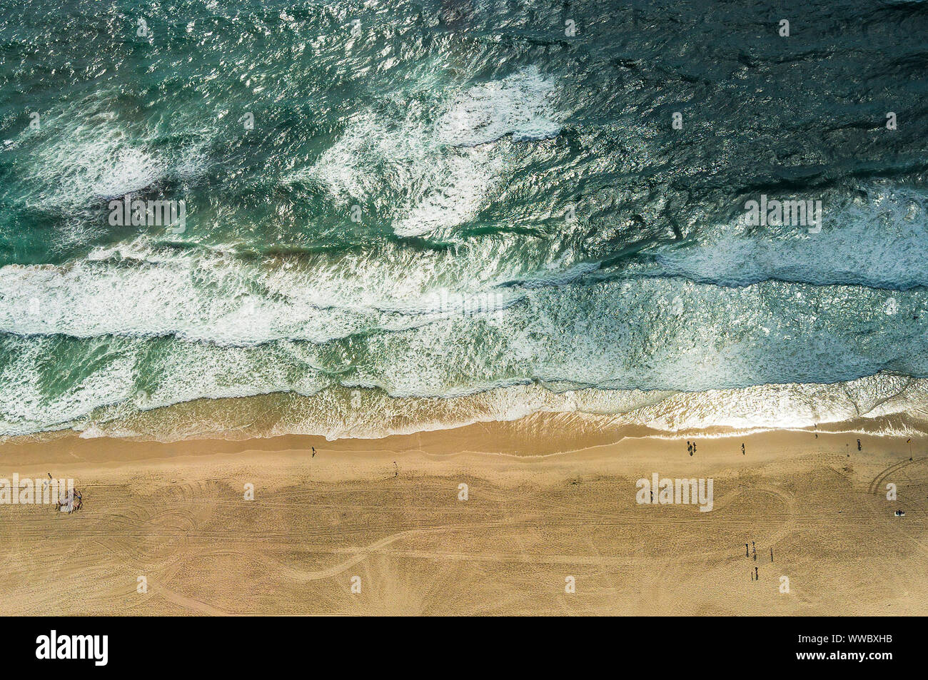 Aerial view of ocean beach. Sand beach and sea view from above. Beach ...