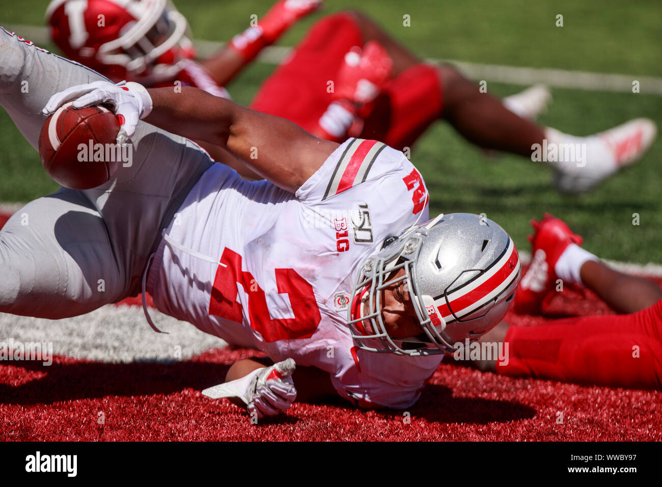 Bloomington, United States. 14th Sep, 2019. Ohio State's J.K. Dobbins ...