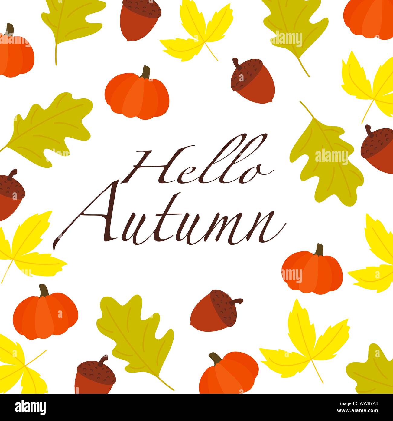 Autumn leaves white background Stock Vector Images - Alamy