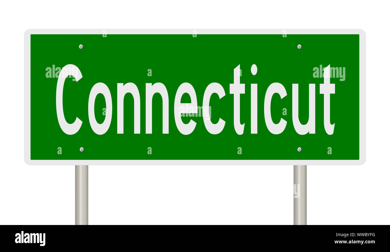 Rendering of a green road sign for Connecticut Stock Photo - Alamy