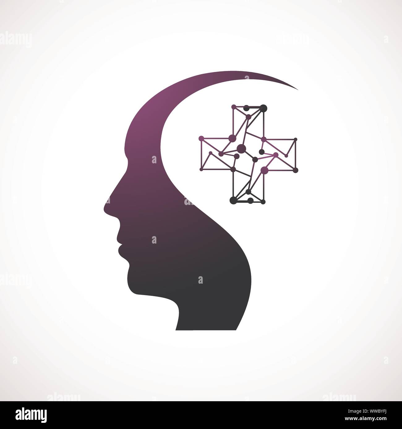 intellegent mind head health logo design vector illustration Stock ...