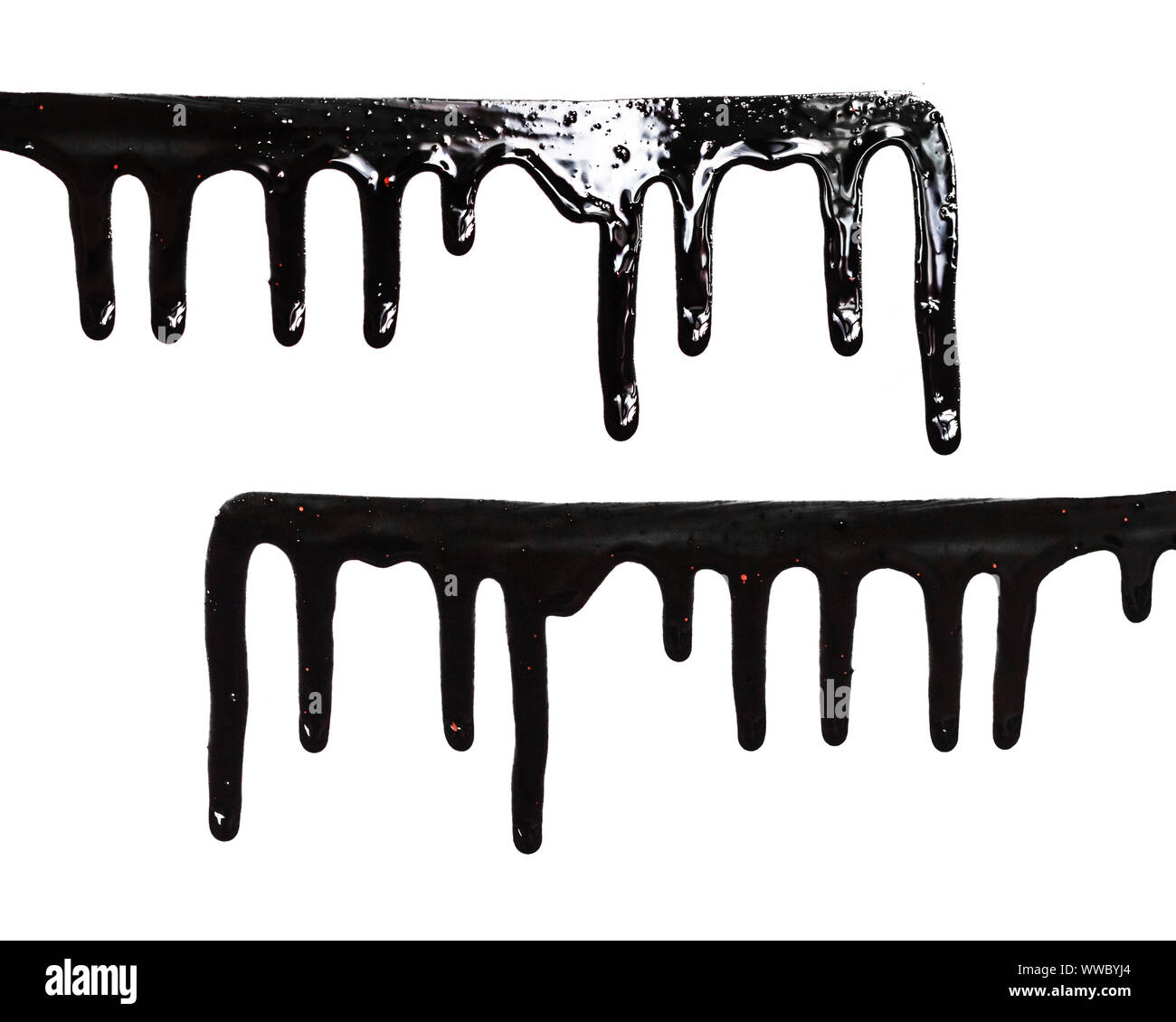 Abstract paint leak liquid black Cut Out Stock Images & Pictures - Alamy