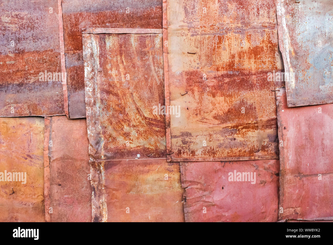 Old rusty metal panels Stock Photo - Alamy