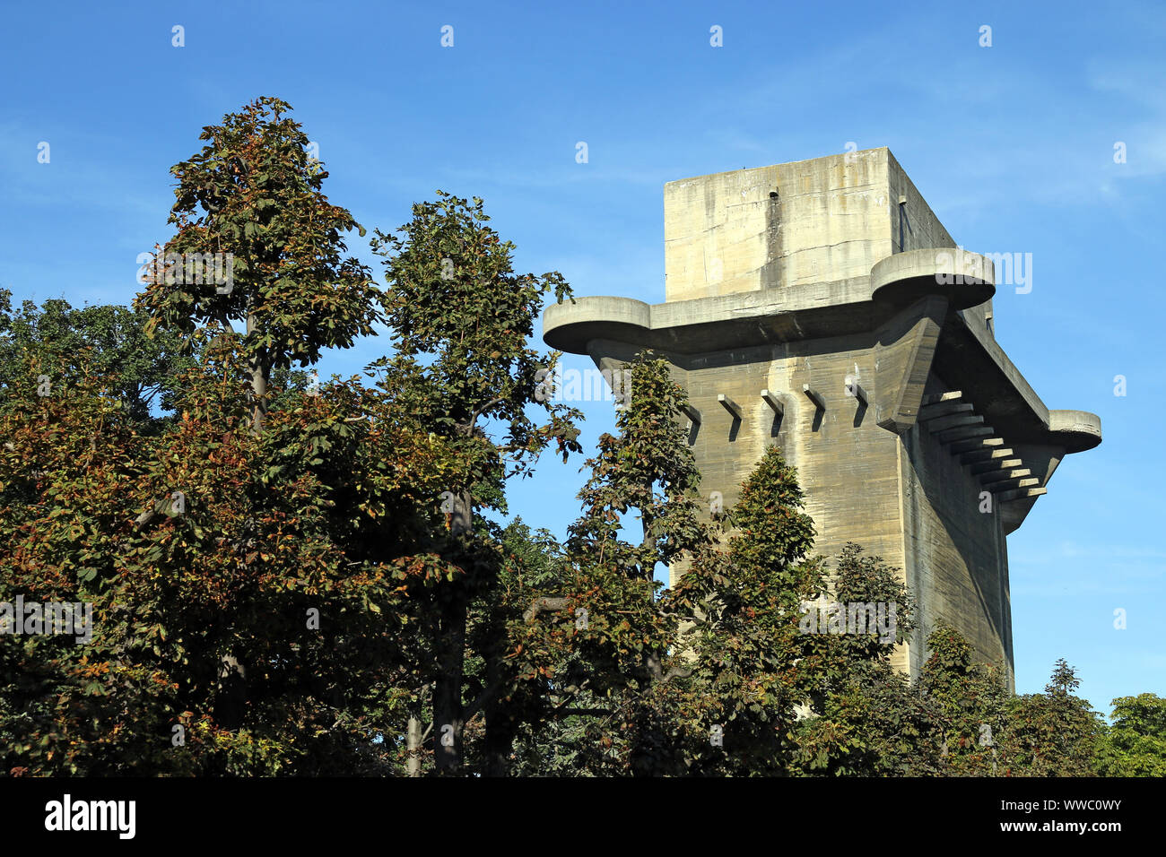 Flakturm anti aircraft tower in Augarten Vienna Austria Stock Photo - Alamy